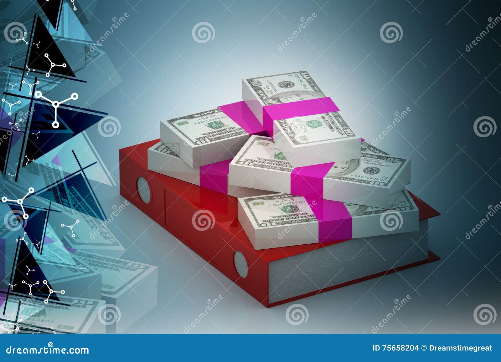 Fixez Le Dossier Avec La Note De Devise Illustration Stock ...