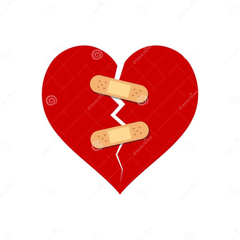 Fixing a Broken Heart Red Broken Heart Fixed Symbol Stock Illustration ...