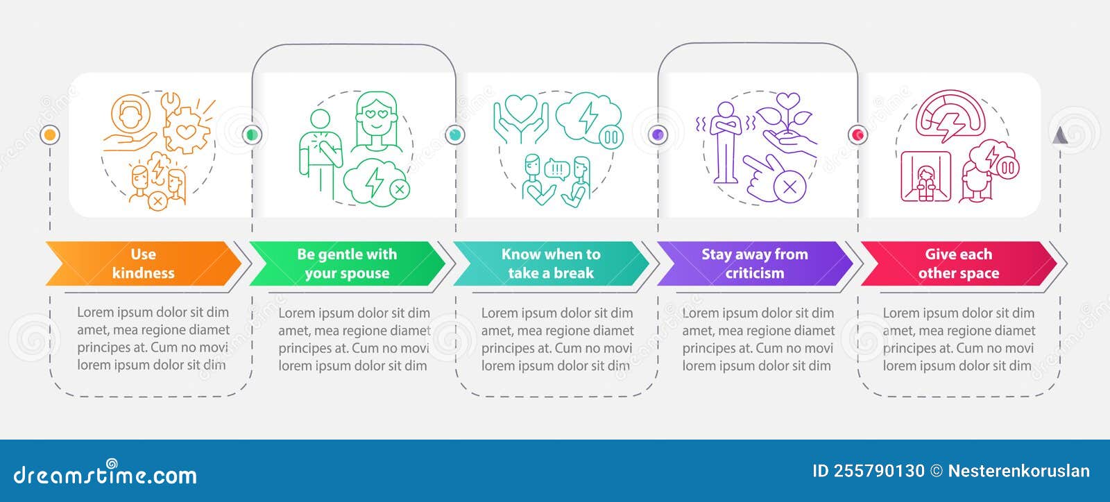 Fixing Broken Marriage Rectangle Infographic Template Stock Vector ...