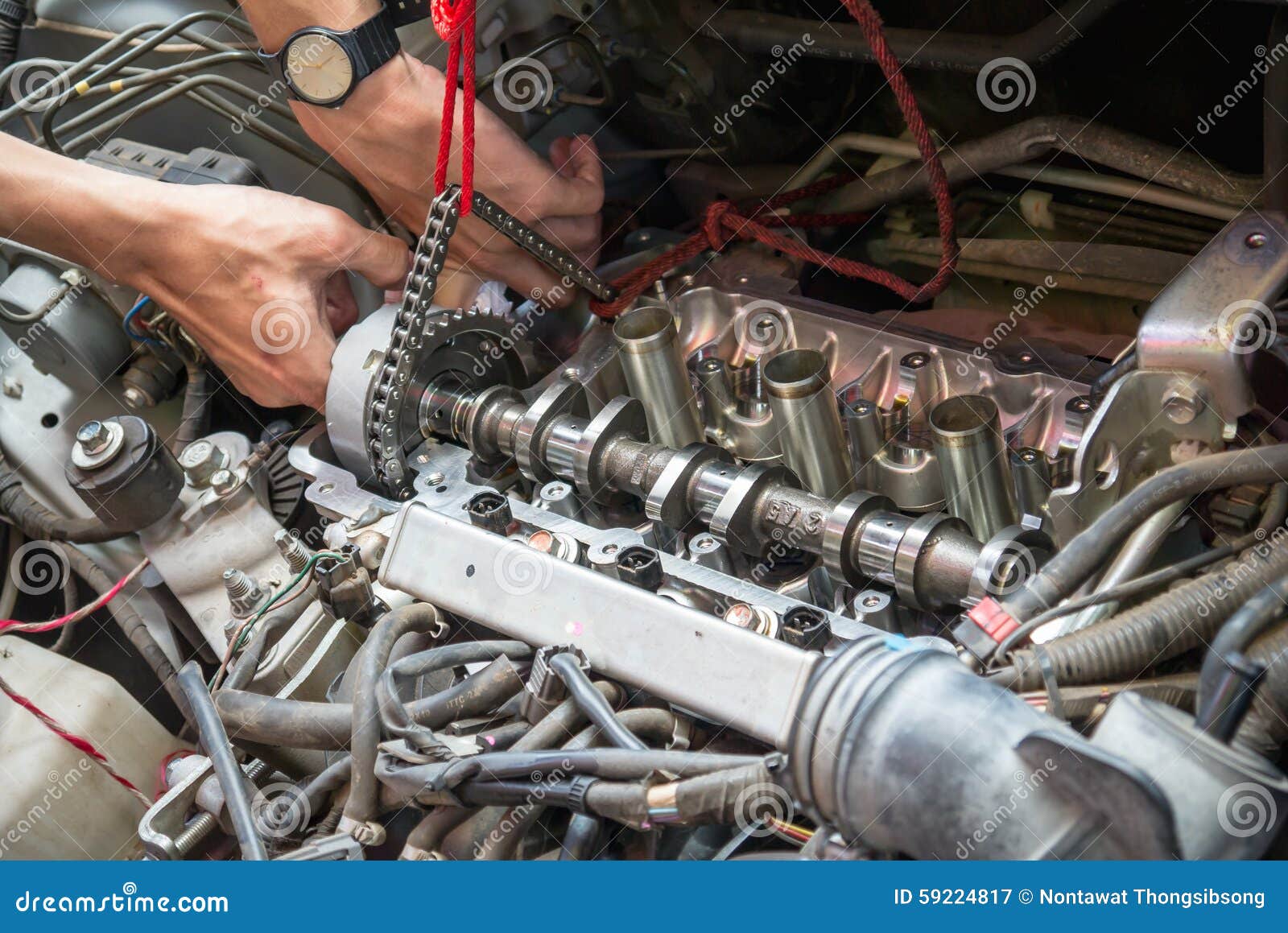 Fixing Car Engine Using Local Method In Thailand Royalty-Free Stock ...