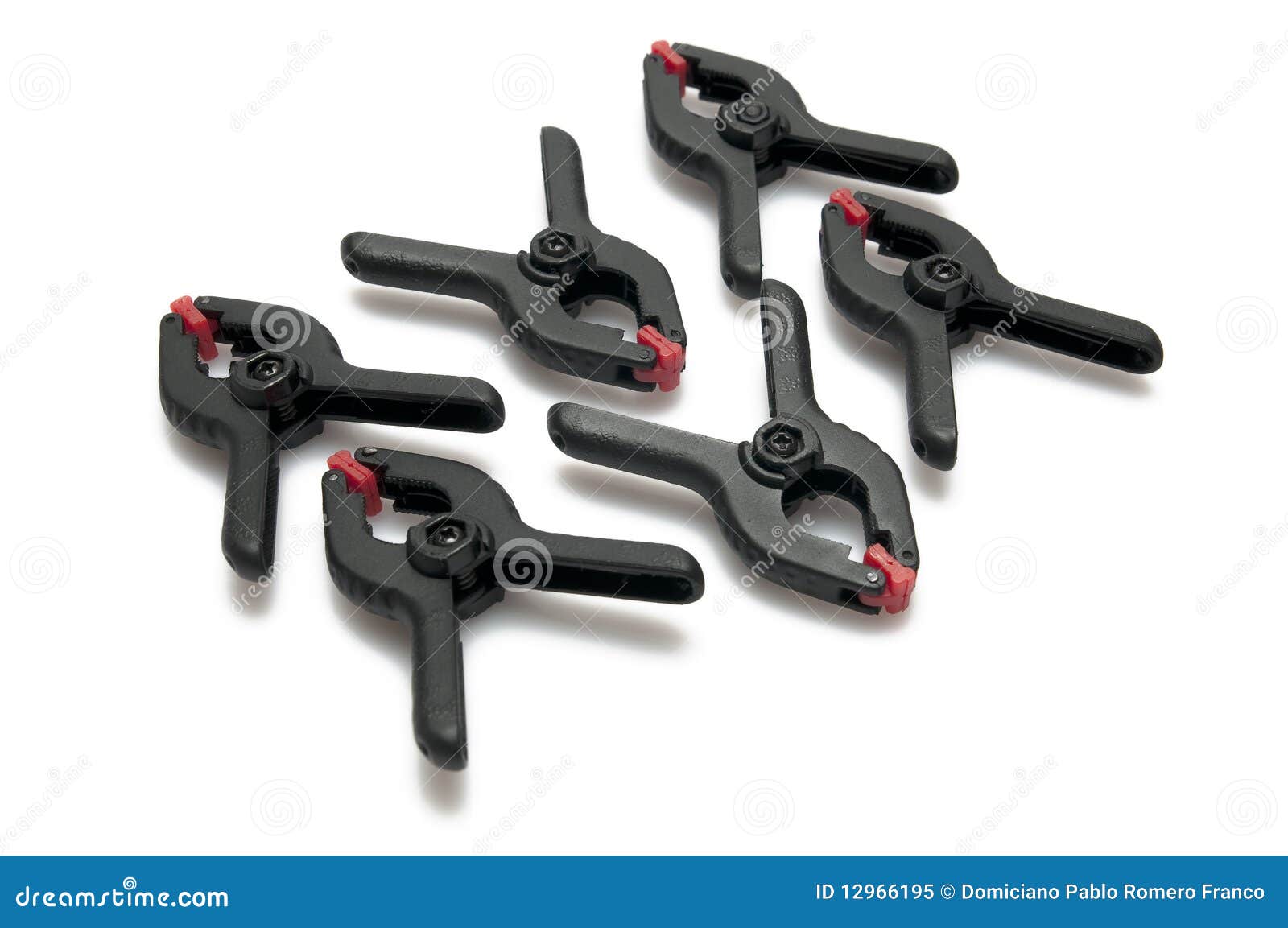 Fixing clamps stock image. Image of tool, isolated, push - 12966195