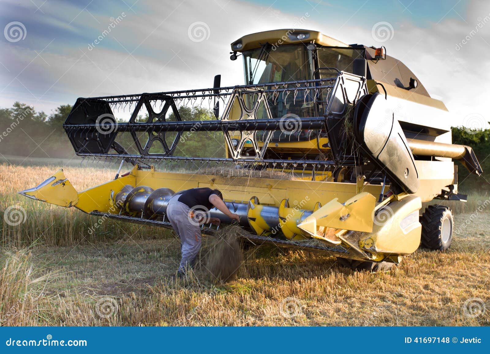 Fixing combine harvester stock photo. Image of harvester - 41697148