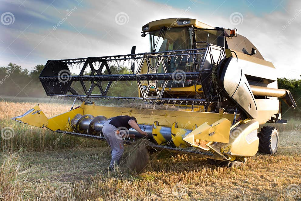 Fixing combine harvester stock photo. Image of harvester - 41697148