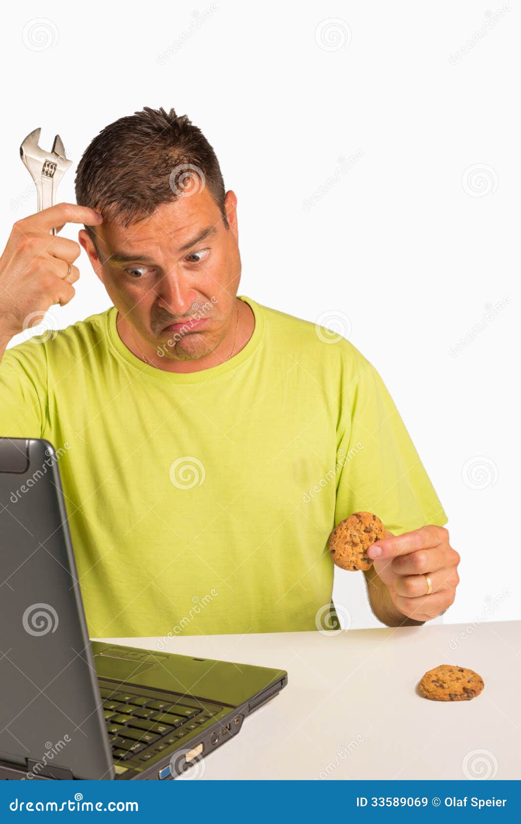 Fixing a computer stock image. Image of ignorant, ignorance - 33589069
