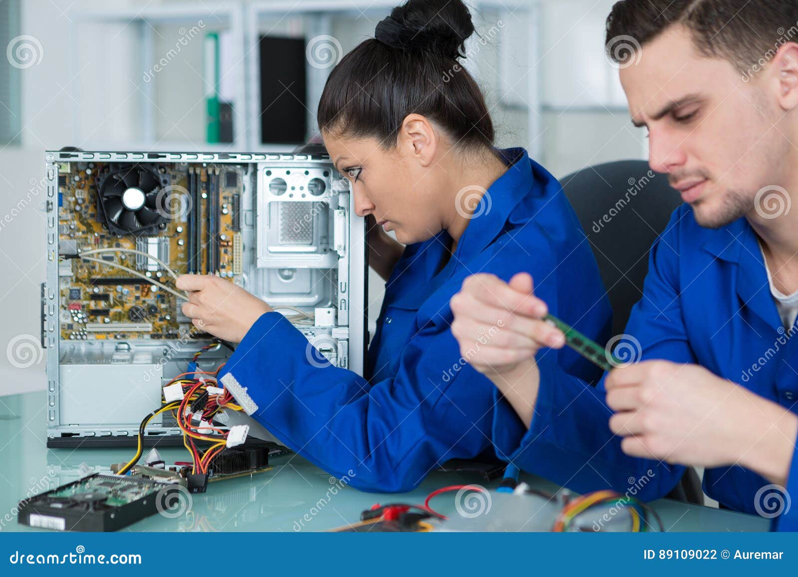 Fixing computer in office stock photo. Image of concept - 89109022