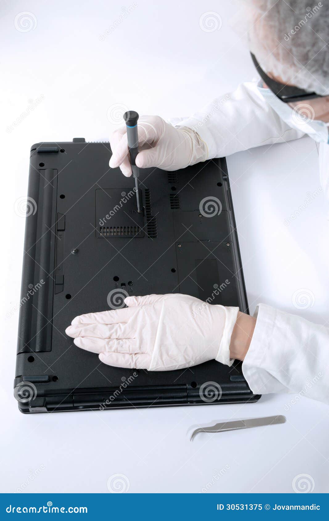 Fixing computer problem stock image. Image of engineer - 30531375