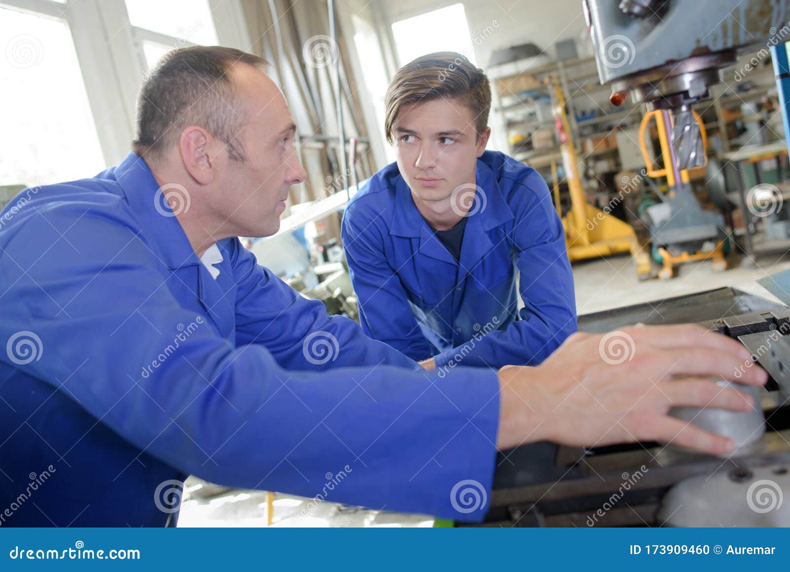 They Fixing Drilling Machine Stock Photo - Image of workshop, repairs ...