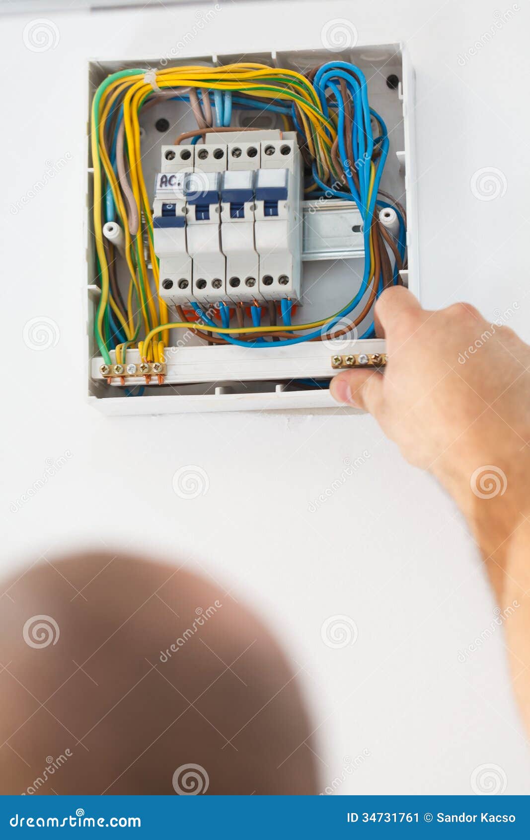 Fixing Electric Fuse at Home Stock Image - Image of engineer, handing ...