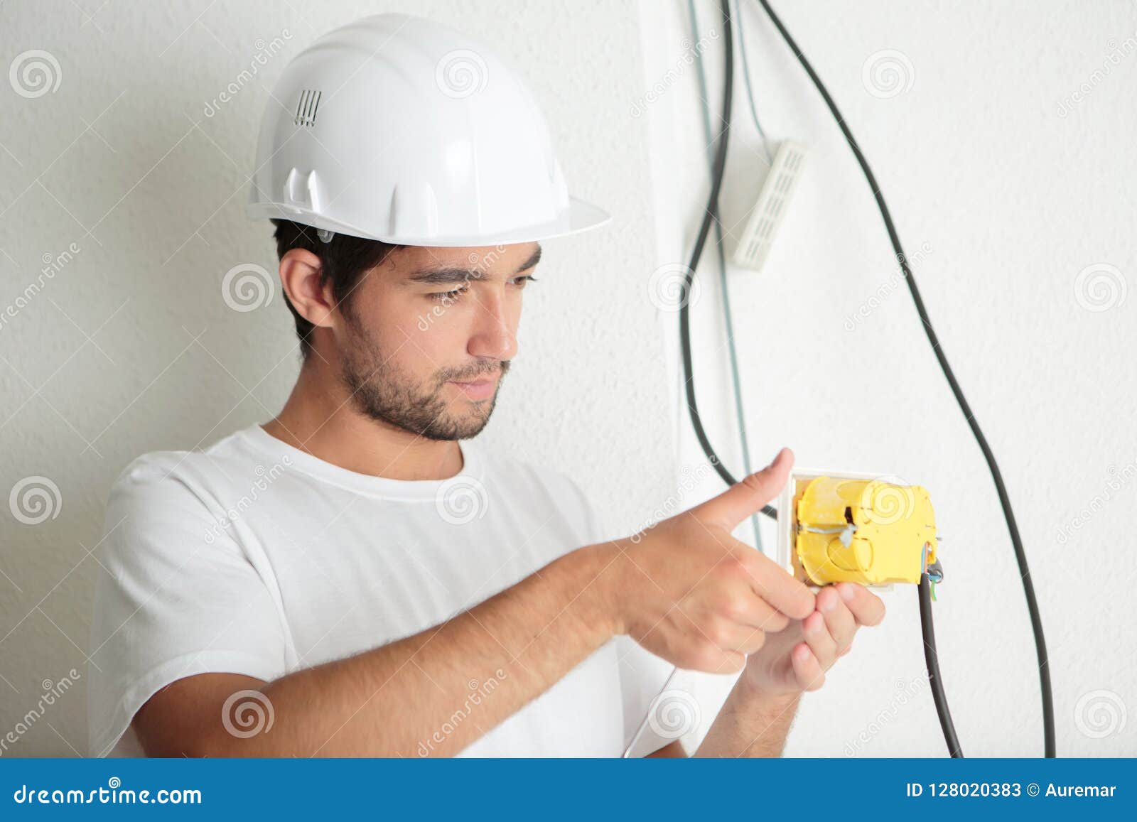 Fixing the Electrical Wires Stock Image - Image of connection, flow ...