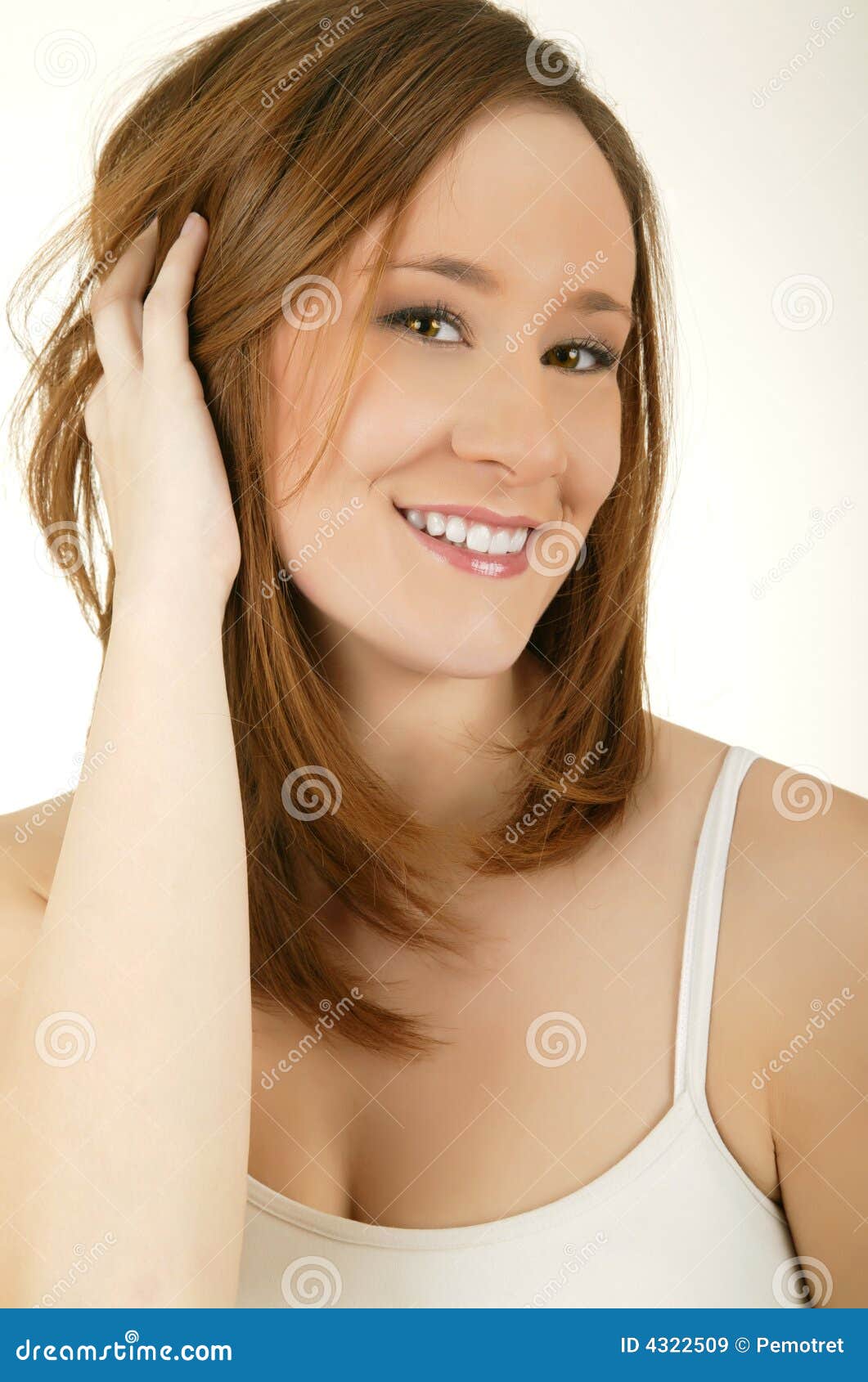 Fixing Hair stock image. Image of casual, cute, hairstyle - 4322509