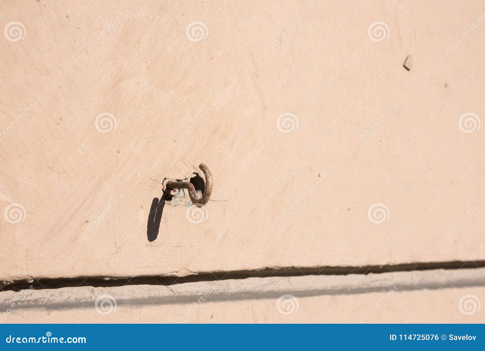 Fixing Hook Installed in the Wall of the Building Facade Stock Photo ...