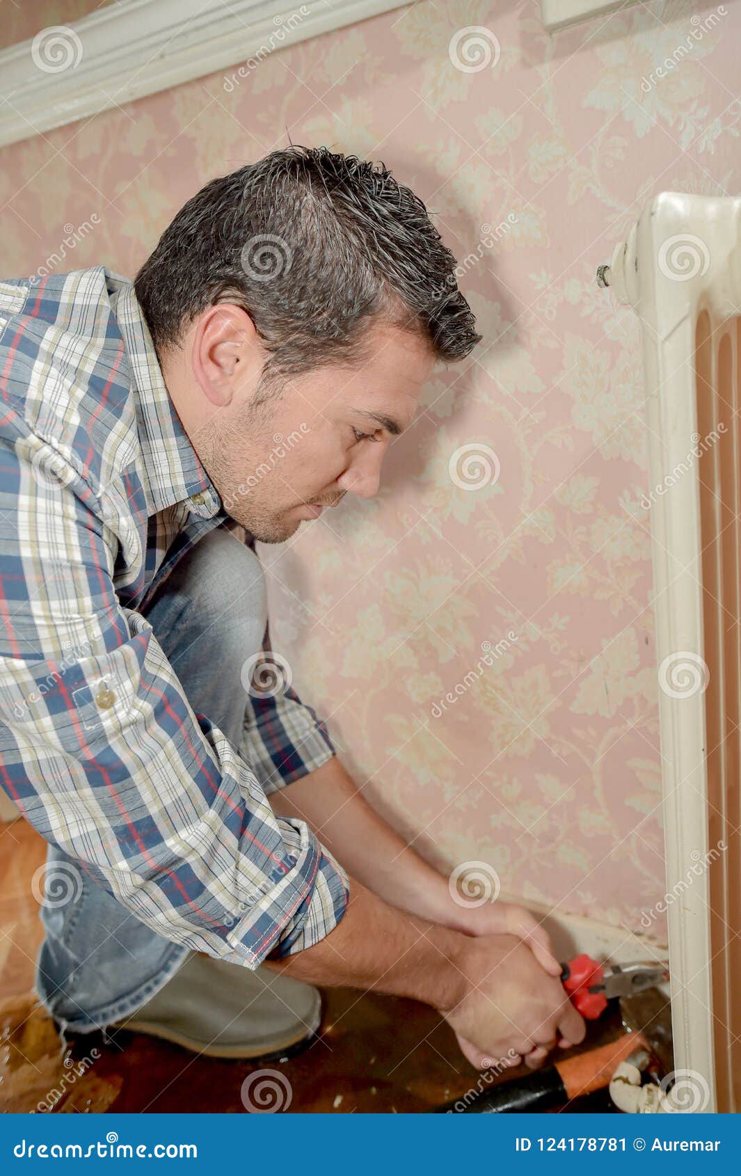 Fixing a leaky radiator stock image. Image of heater - 124178781