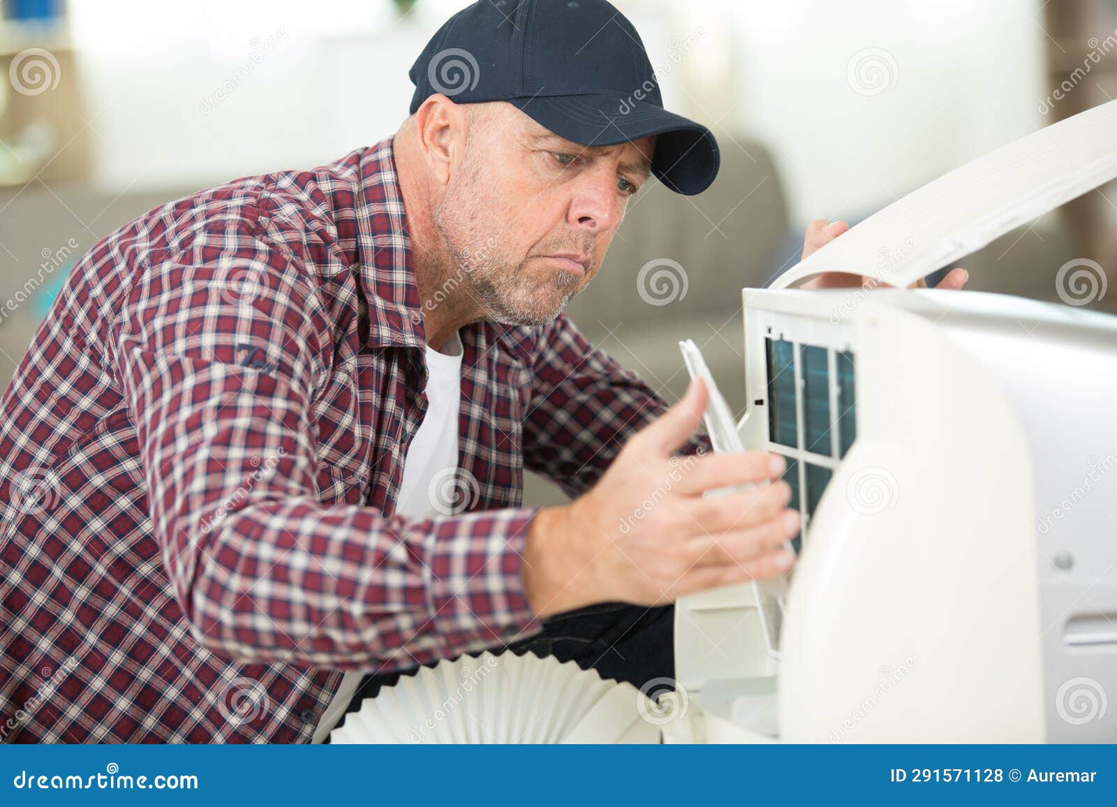 Fixing and Maintaining Air Conditioning System Stock Photo - Image of ...