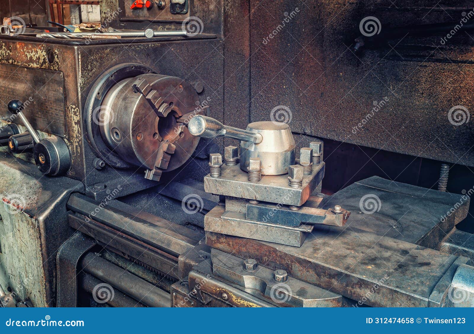 Fixing the Metal Workpiece Using Clamping Equipment. Part of the Clamp ...