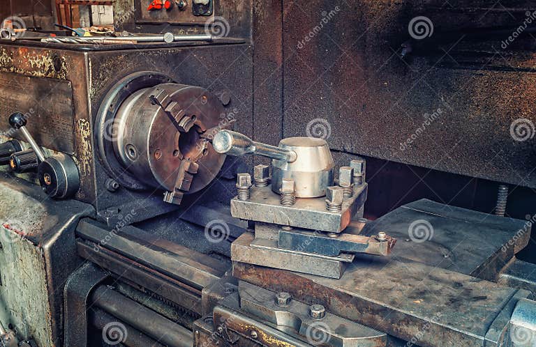 Fixing the Metal Workpiece Using Clamping Equipment. Part of the Clamp ...