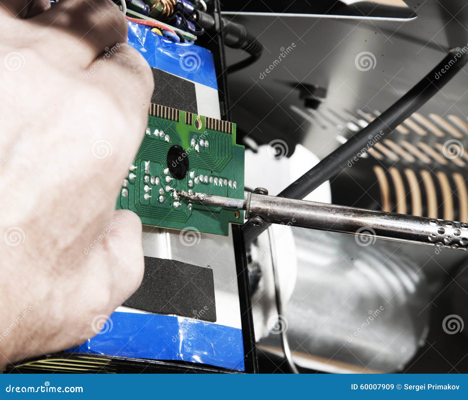 Fixing Motherboard with Screwdriver Stock Image - Image of industrial ...