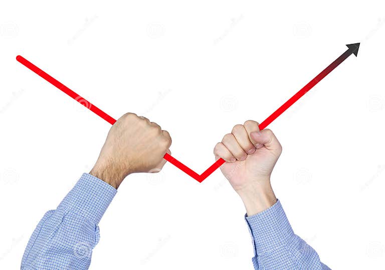 Fixing negative arrows stock photo. Image of fist, graph - 9774658