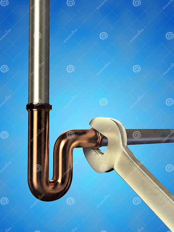 Fixing pipes stock illustration. Illustration of connect - 6083139