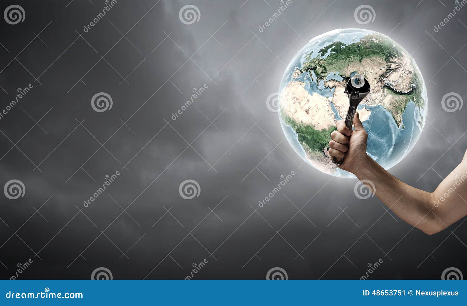 Fixing planet problem stock image. Image of worker, repairing - 48653751