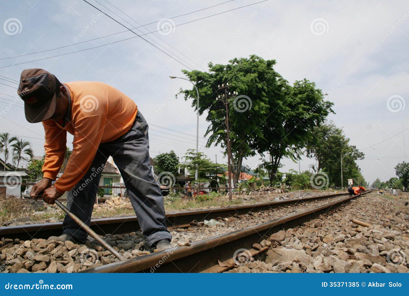 Fixing railway editorial image. Image of central, indonesia - 35371385