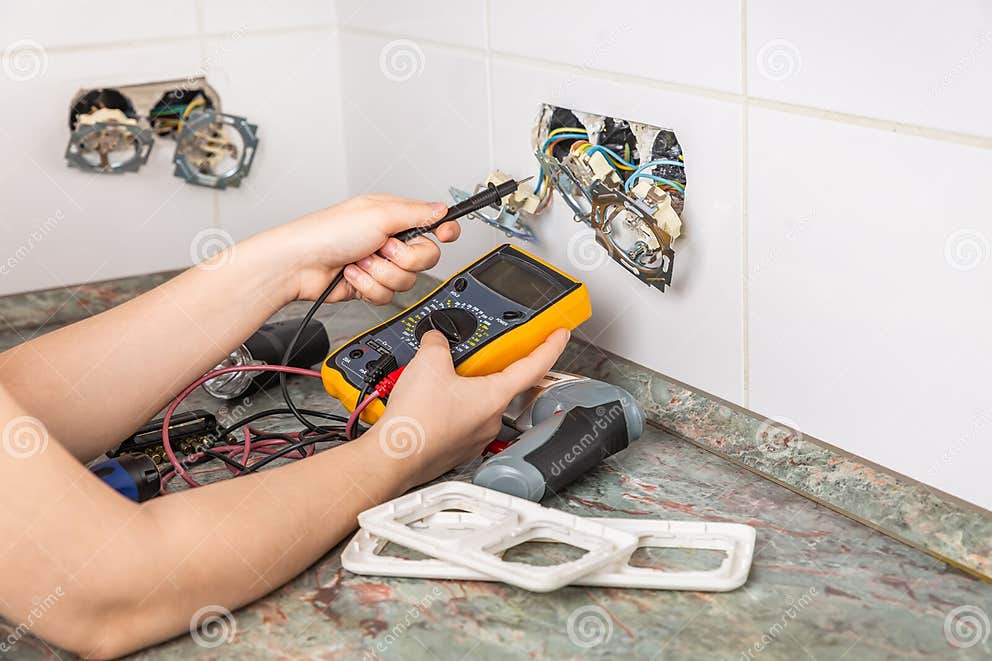 Fixing and Repairing Broken Outlets and Socket with Tools and Ammeter ...