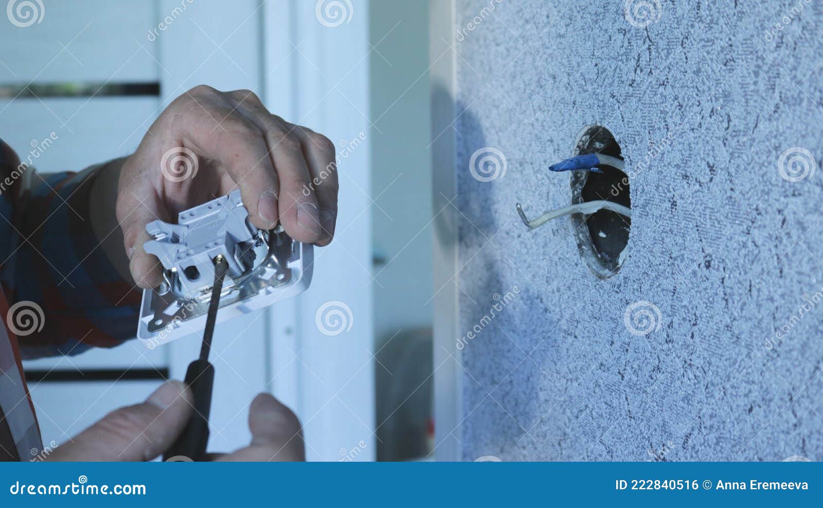Fixing Screws in the Switch Body during Installation Stock Photo ...