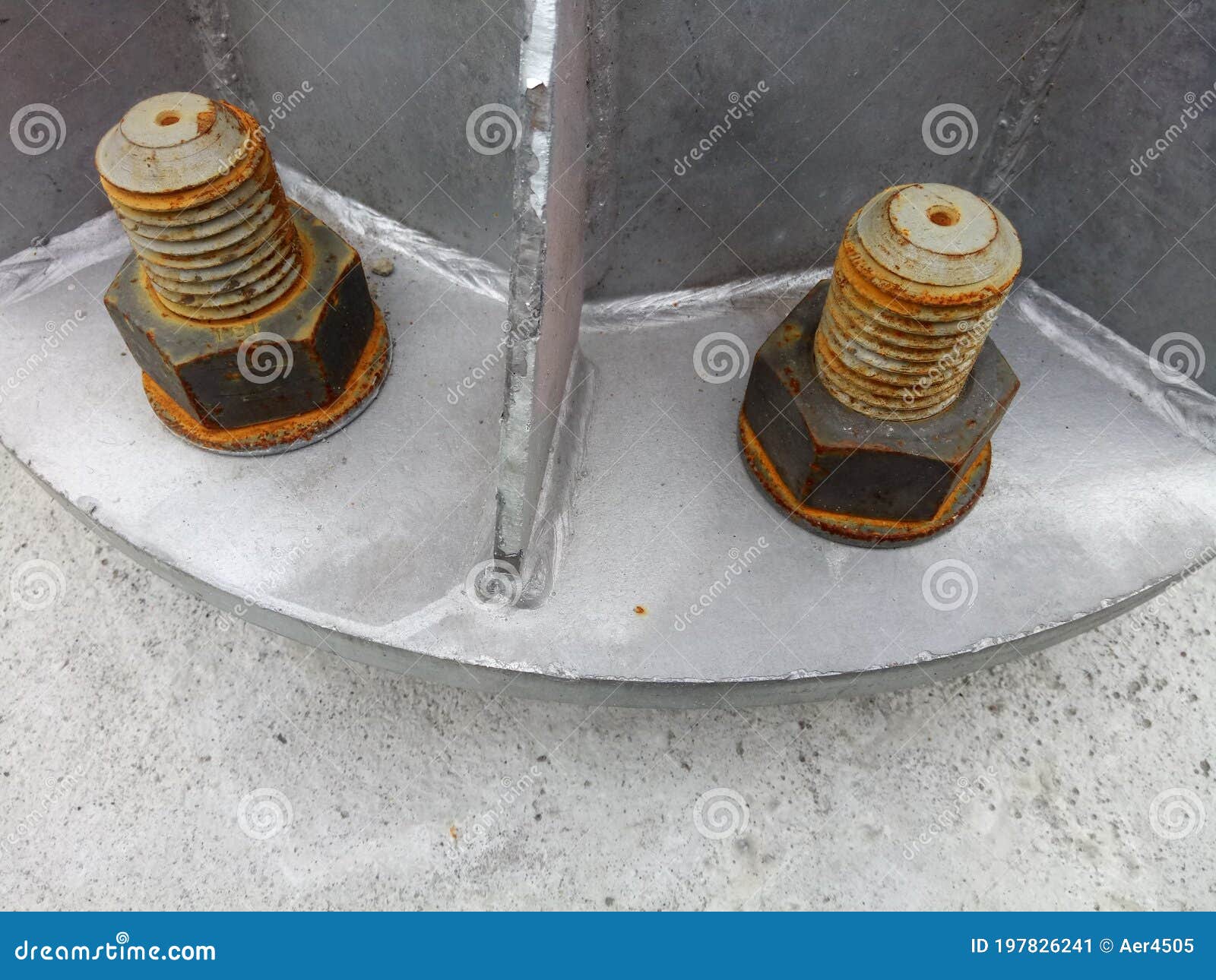 Fixing the Support Using Metal Flange Elements Stock Image - Image of ...