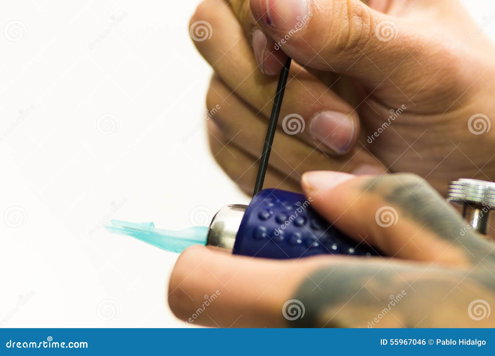 Fixing tattoo machine stock photo. Image of body, needle - 55967046
