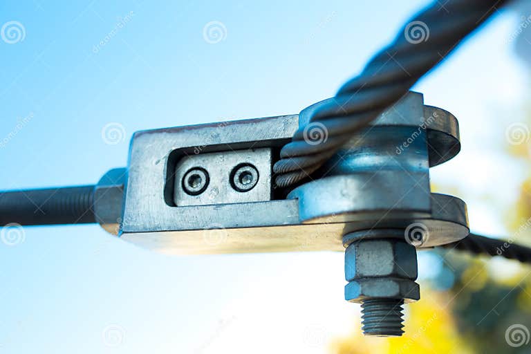 Fixing in Technology. Cable-stayed Mounting Option. Fastening Stretching Stock Photo - Image of ...