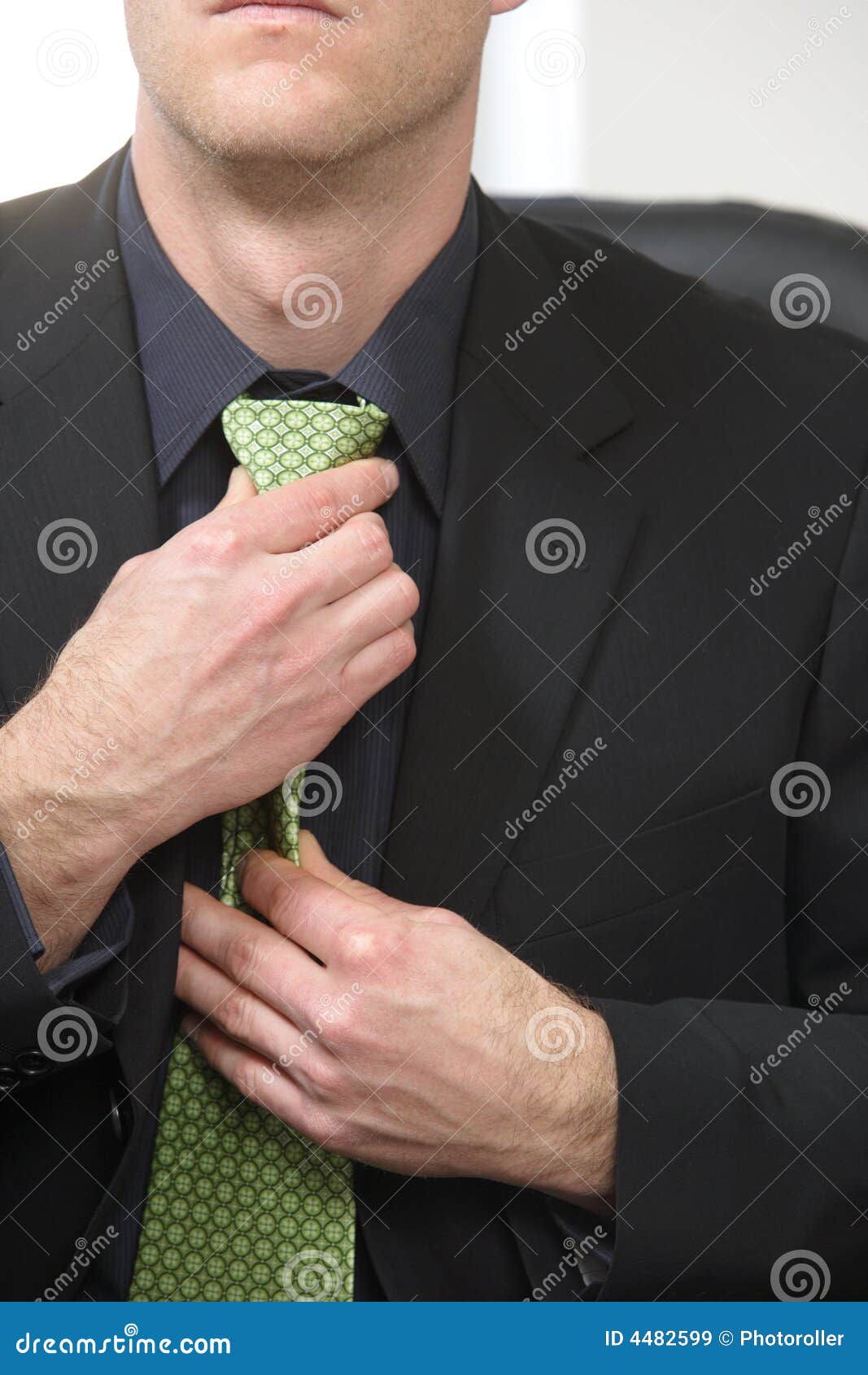 Fixing the Tie stock image. Image of boss, hands, business - 4482599
