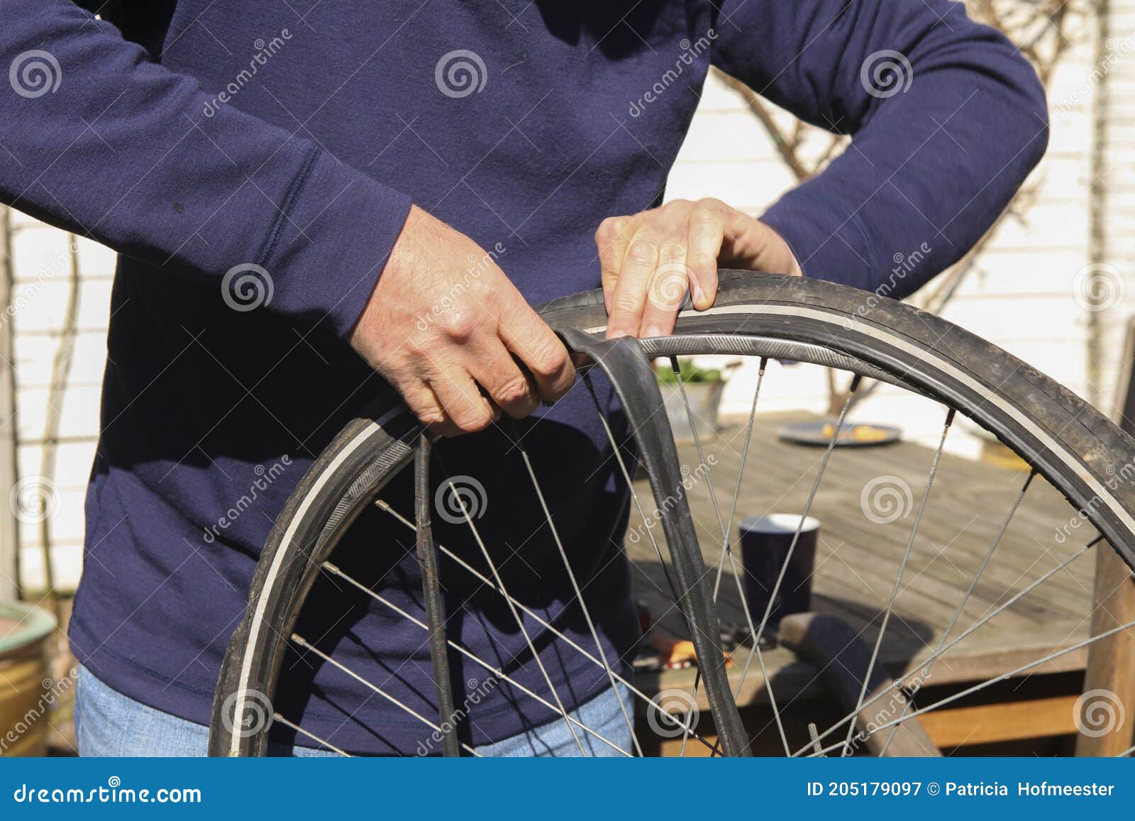 Fixing tire stock image. Image of fixing, sanding, garden - 205179097