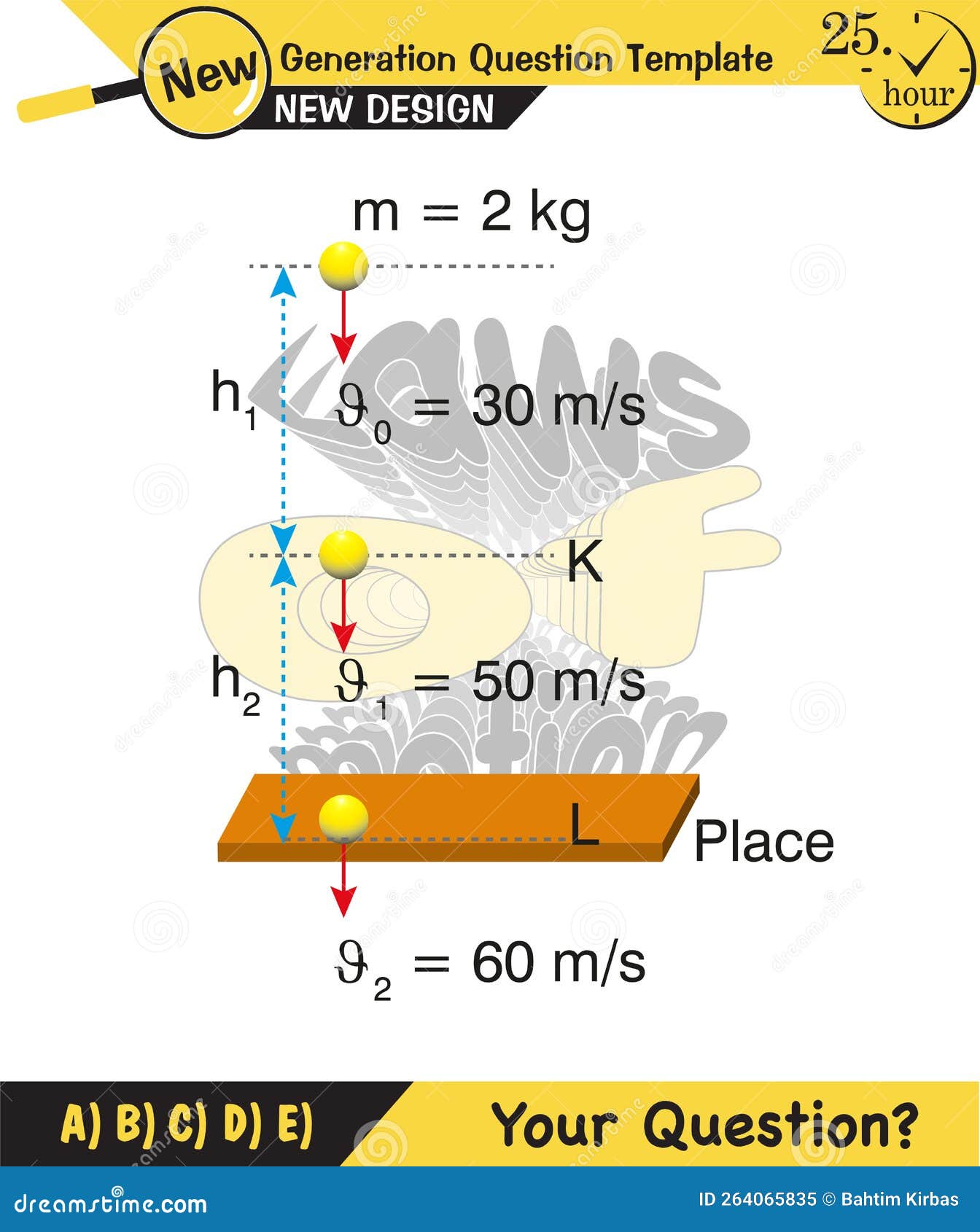 Physics, Vector Illustration of a Forces and Motion, Vectors, Shot ...