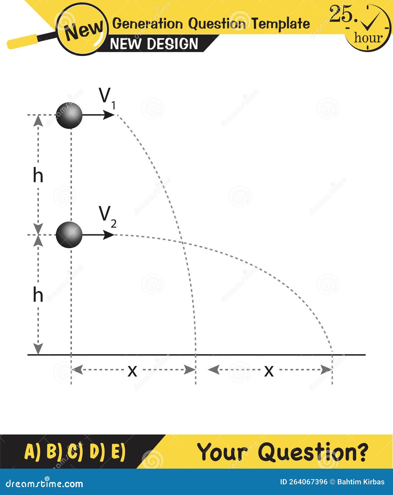 Physics, Vector Illustration of a Forces and Motion, Vectors, Shot ...