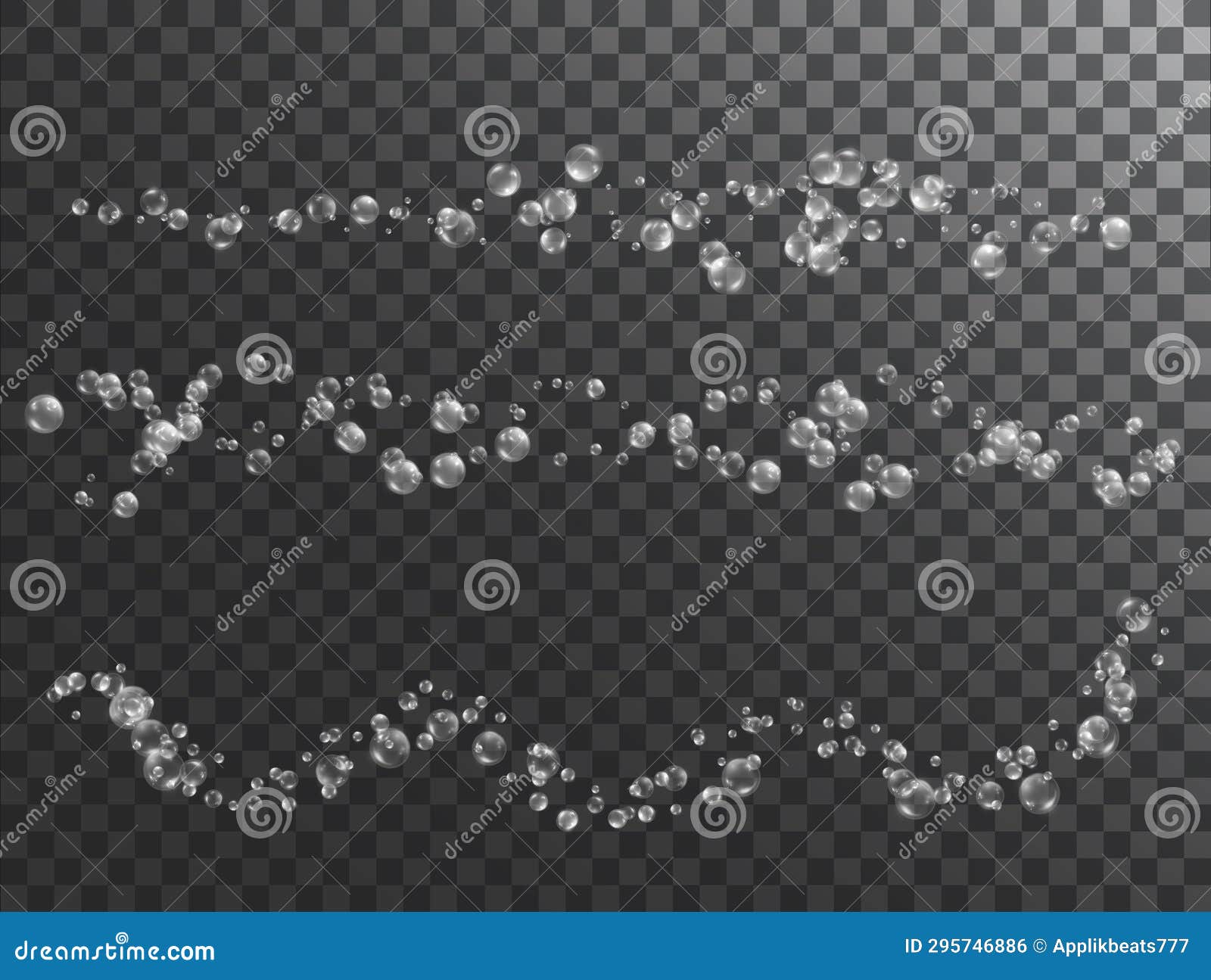 Fizzing Water Bubbles Realistic Texture On Transparent Background ...