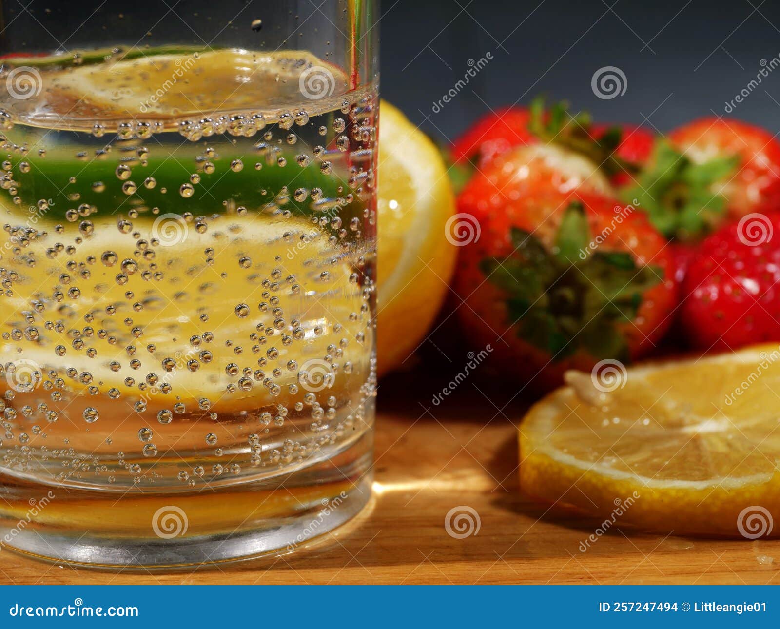 Fizzy Cool Drink with Sliced Fruit Close Up Stock Photo - Image of ...