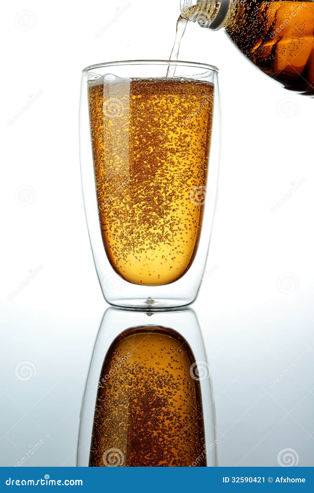 Red Fizzy Drink With Small Tiny Bubbles In Frozen Glass Isolated White ...