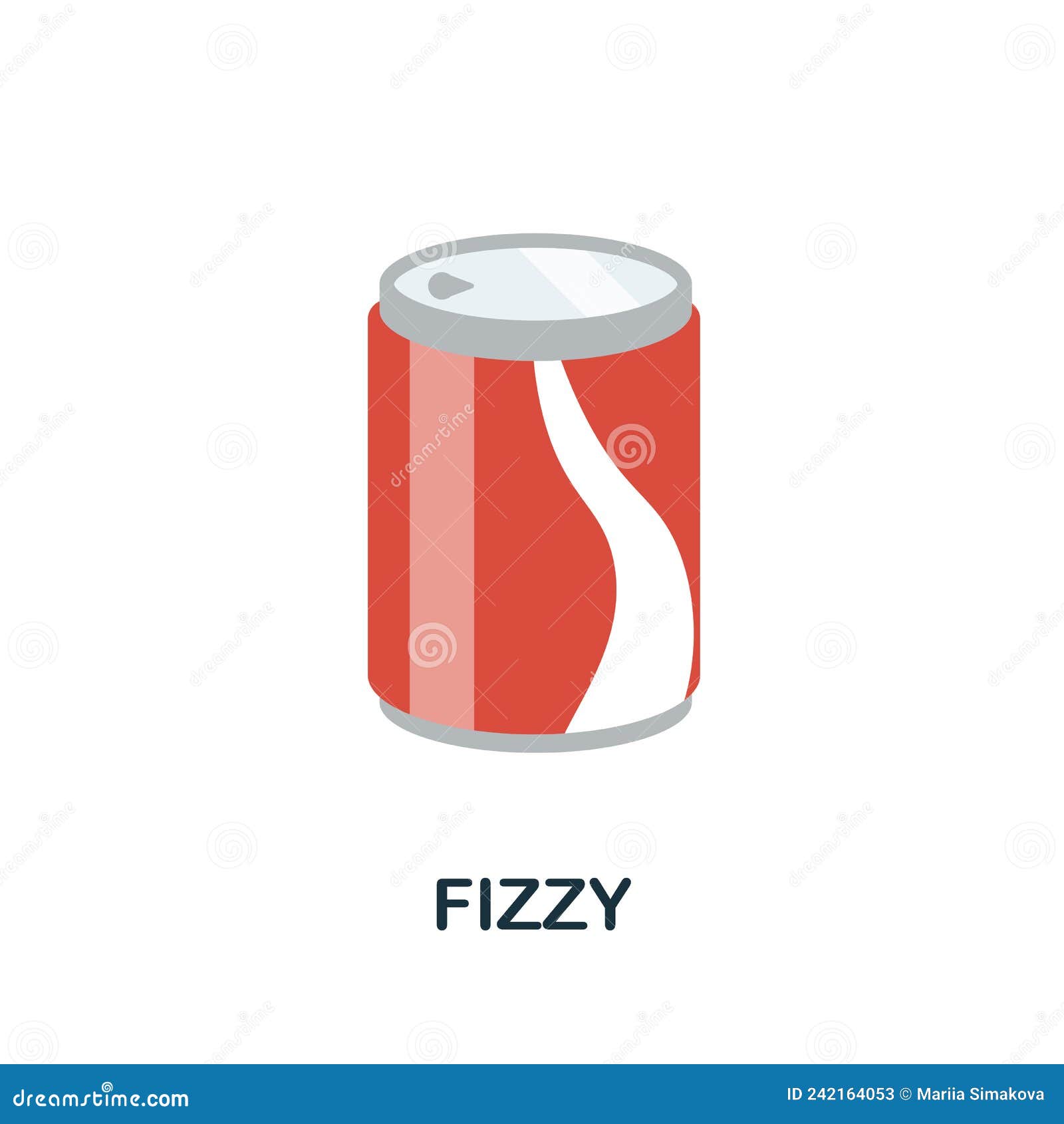 Fizzy Flat Icon. Colored Element Sign from Drinks Collection. Flat ...