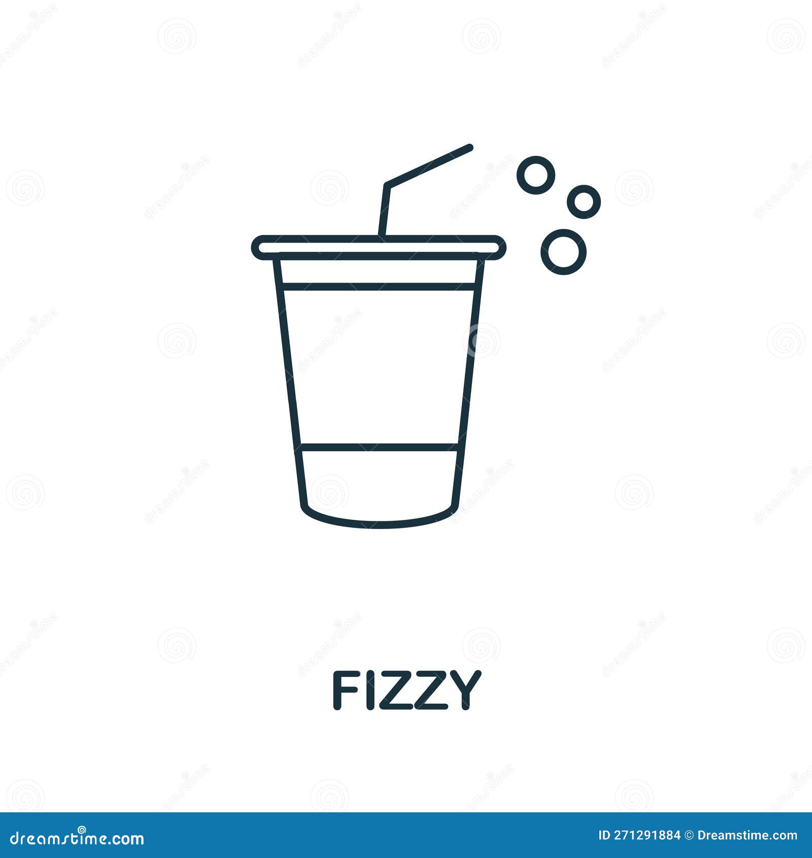 Fizzy Line Icon. Monochrome Simple Fizzy Outline Icon for Templates ...