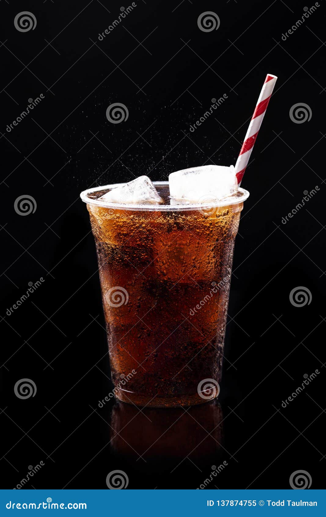 Fizzy Soft Drink on Black Background Stock Image - Image of plastic ...