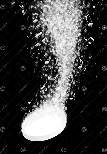 Fizzy Tablet with Music Notes Stock Illustration - Illustration of ...