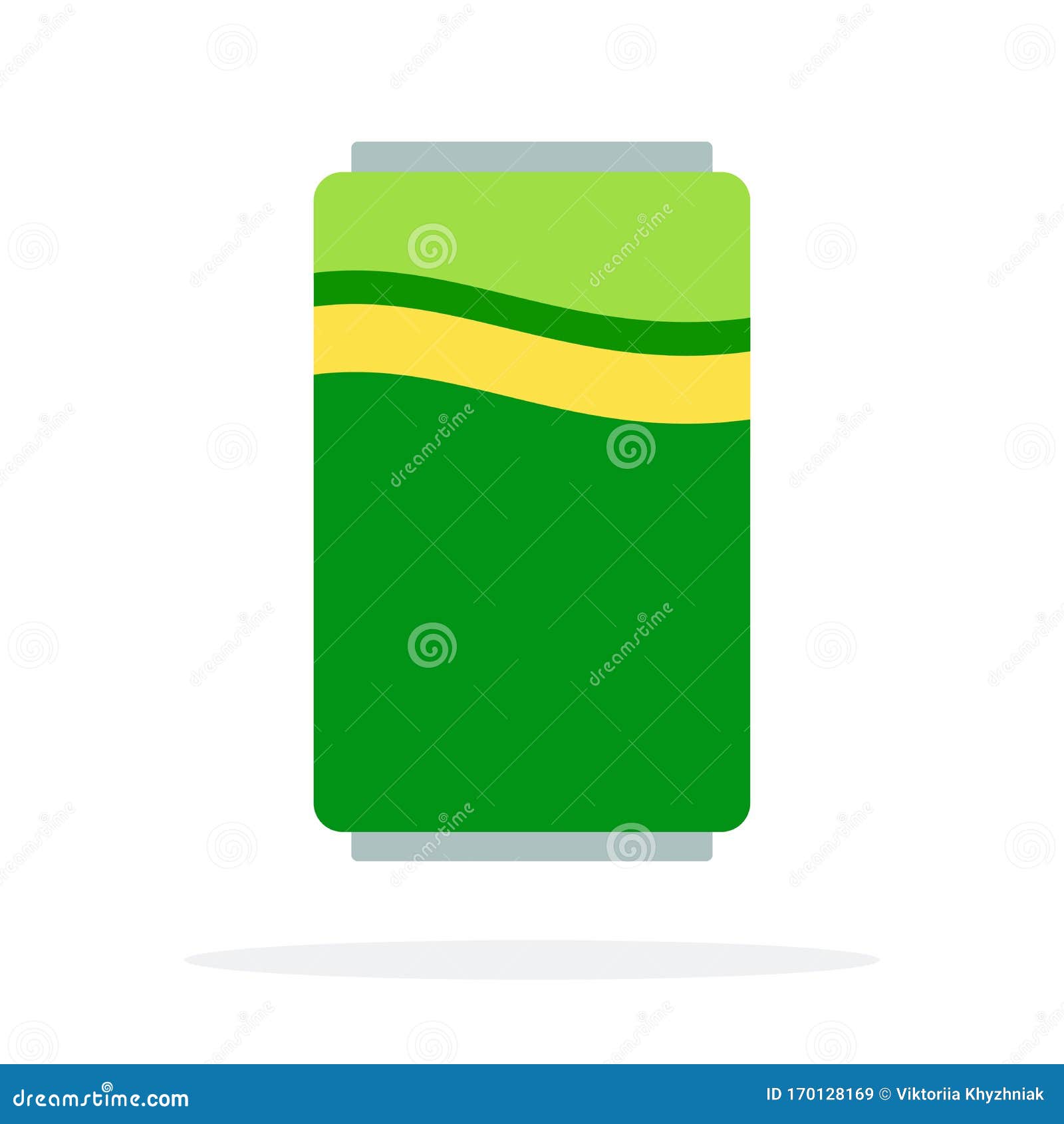 Fizzy Water in a Green Tin Vector Flat Isolated Stock Vector ...