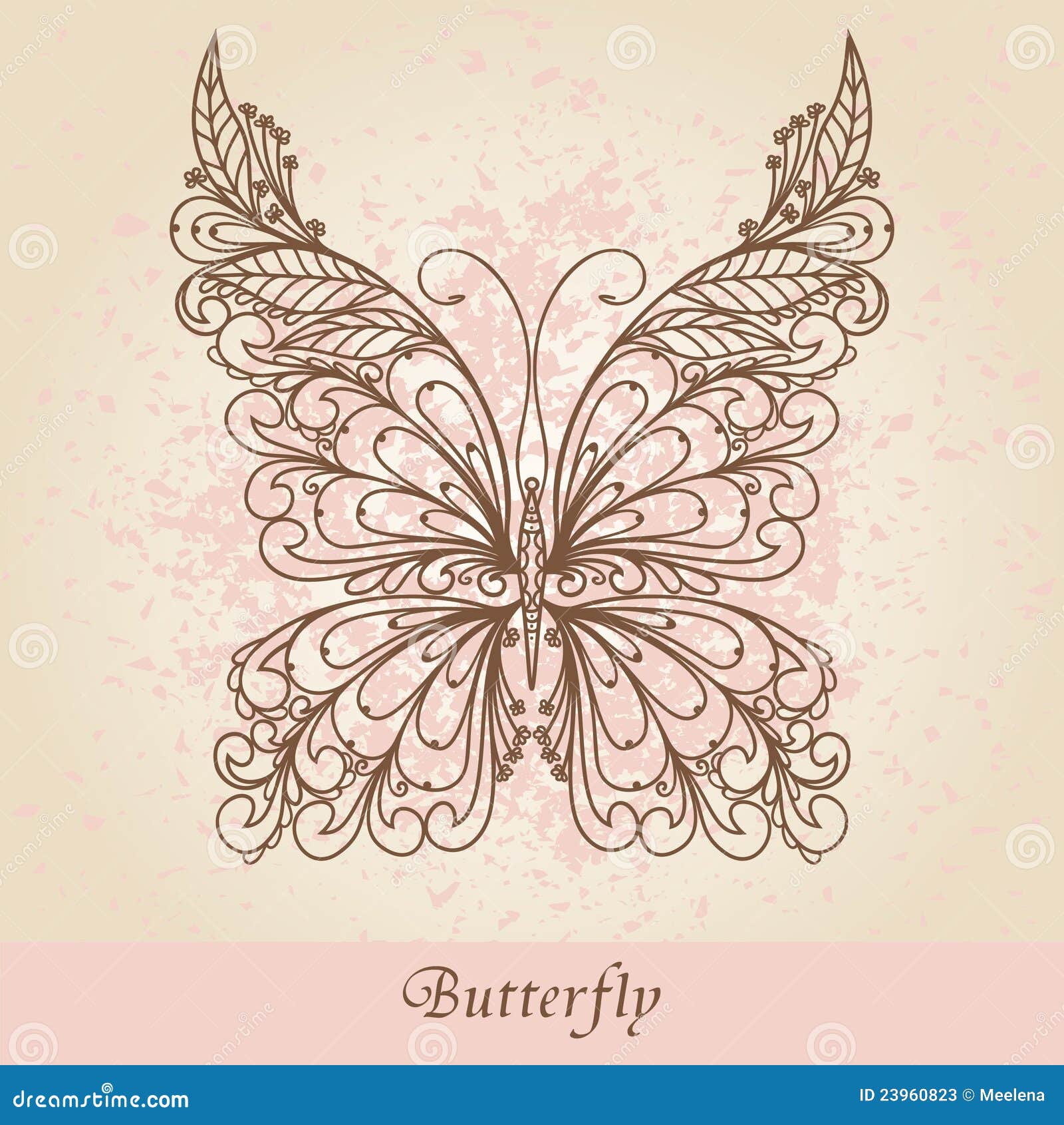 Fjäril Utsmyckad Tecknad Hand Stock Illustrationer - Illustration av ...