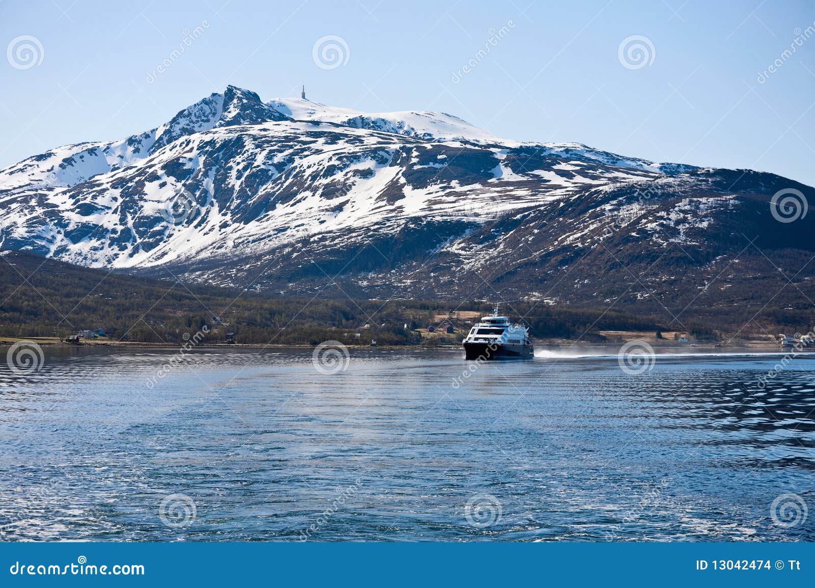 Fjord ferry stock photo. Image of peaks, landscapes, landscape - 13042474