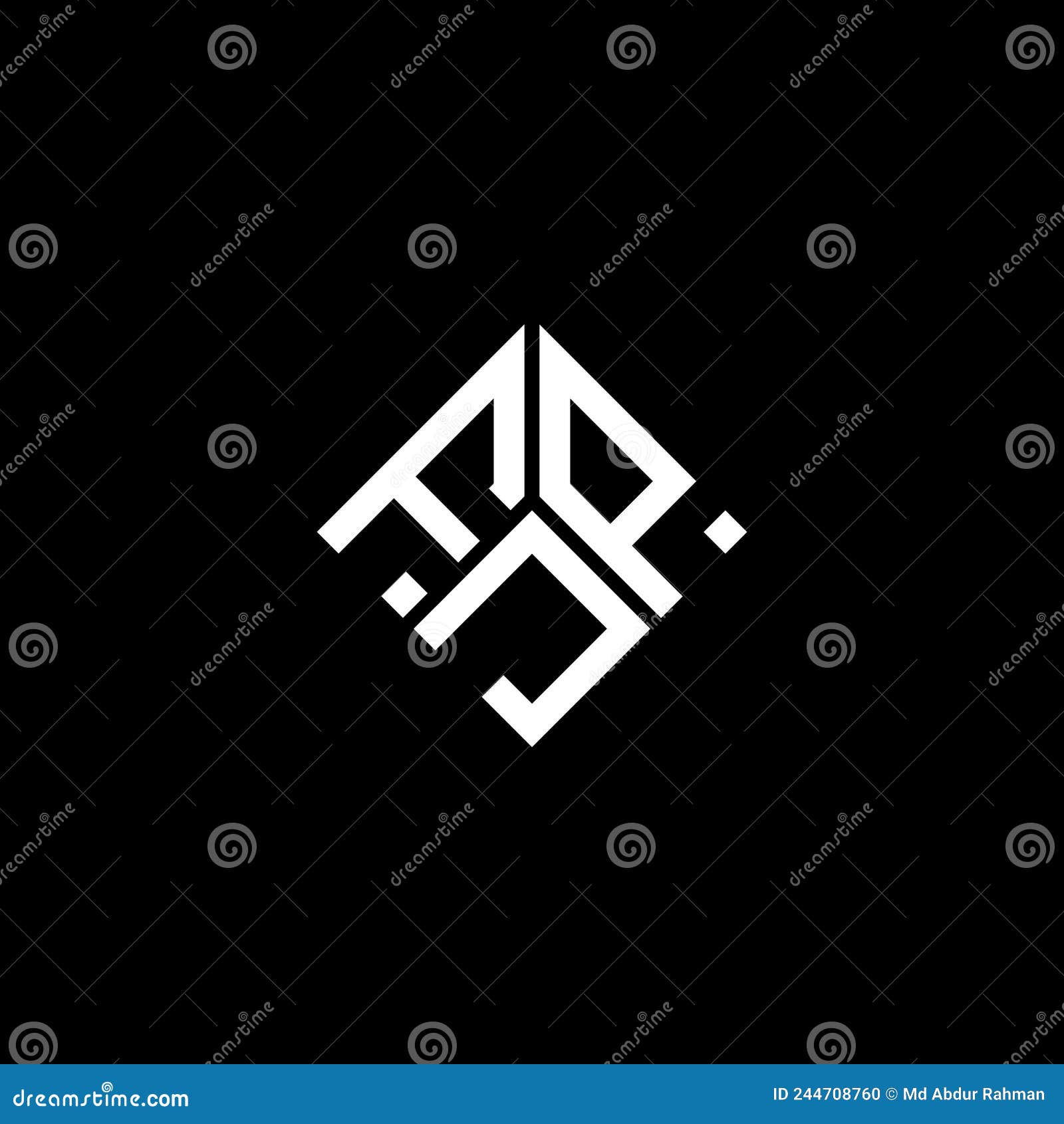 FJP Letter Logo Design on Black Background. FJP Creative Initials ...
