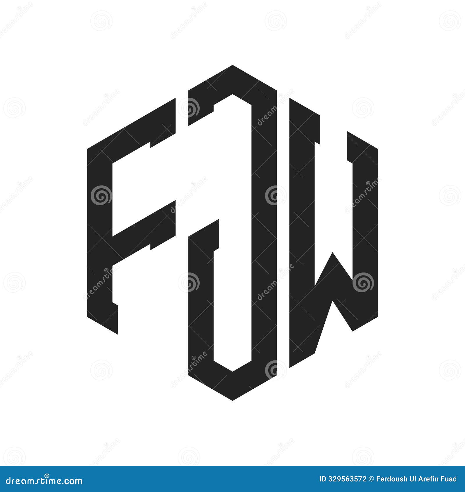 FJW Logo Design. Initial Letter FJW Monogram Logo Using Hexagon Shape ...