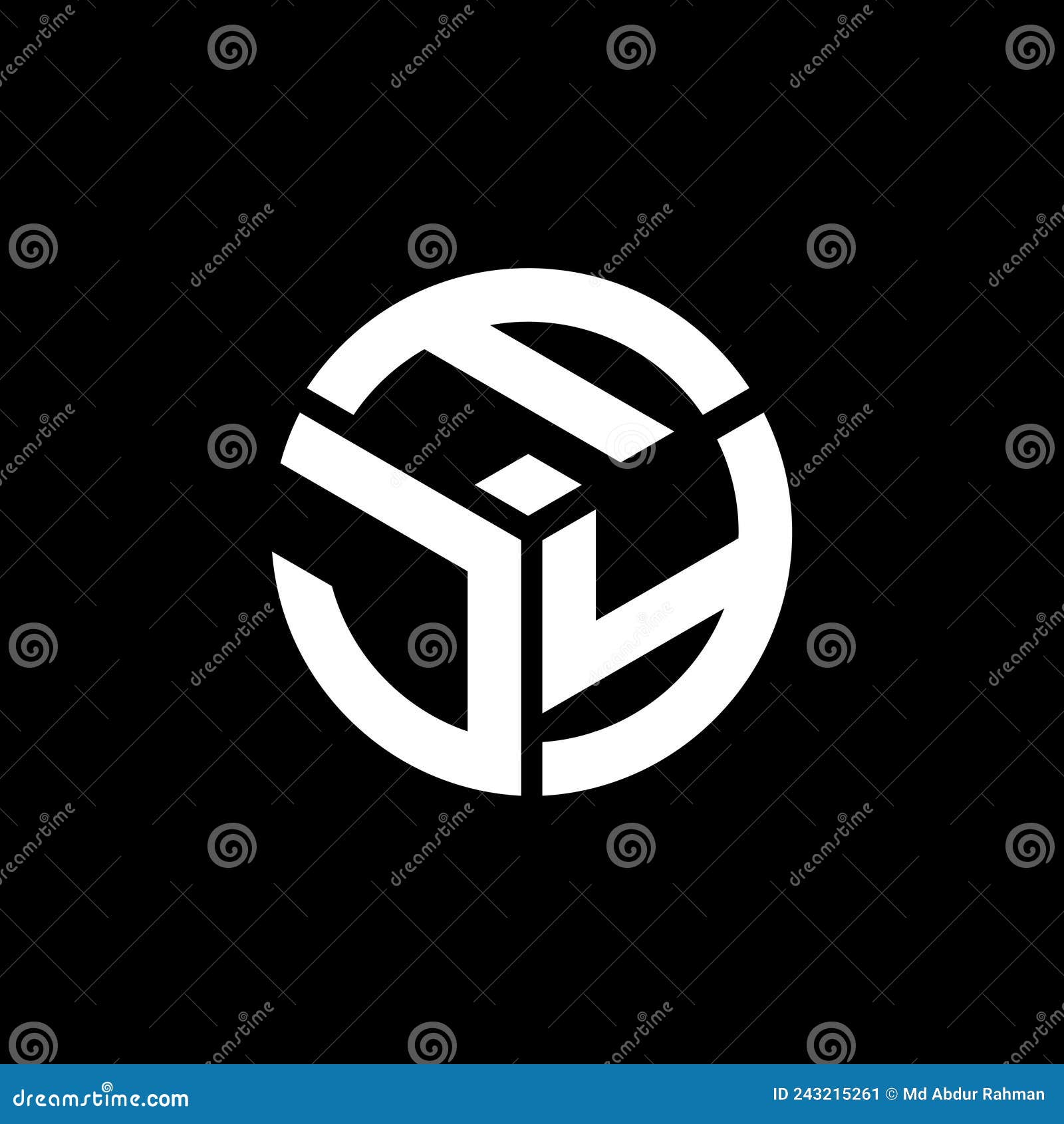 FJY Letter Logo Design on Black Background. FJY Creative Initials ...