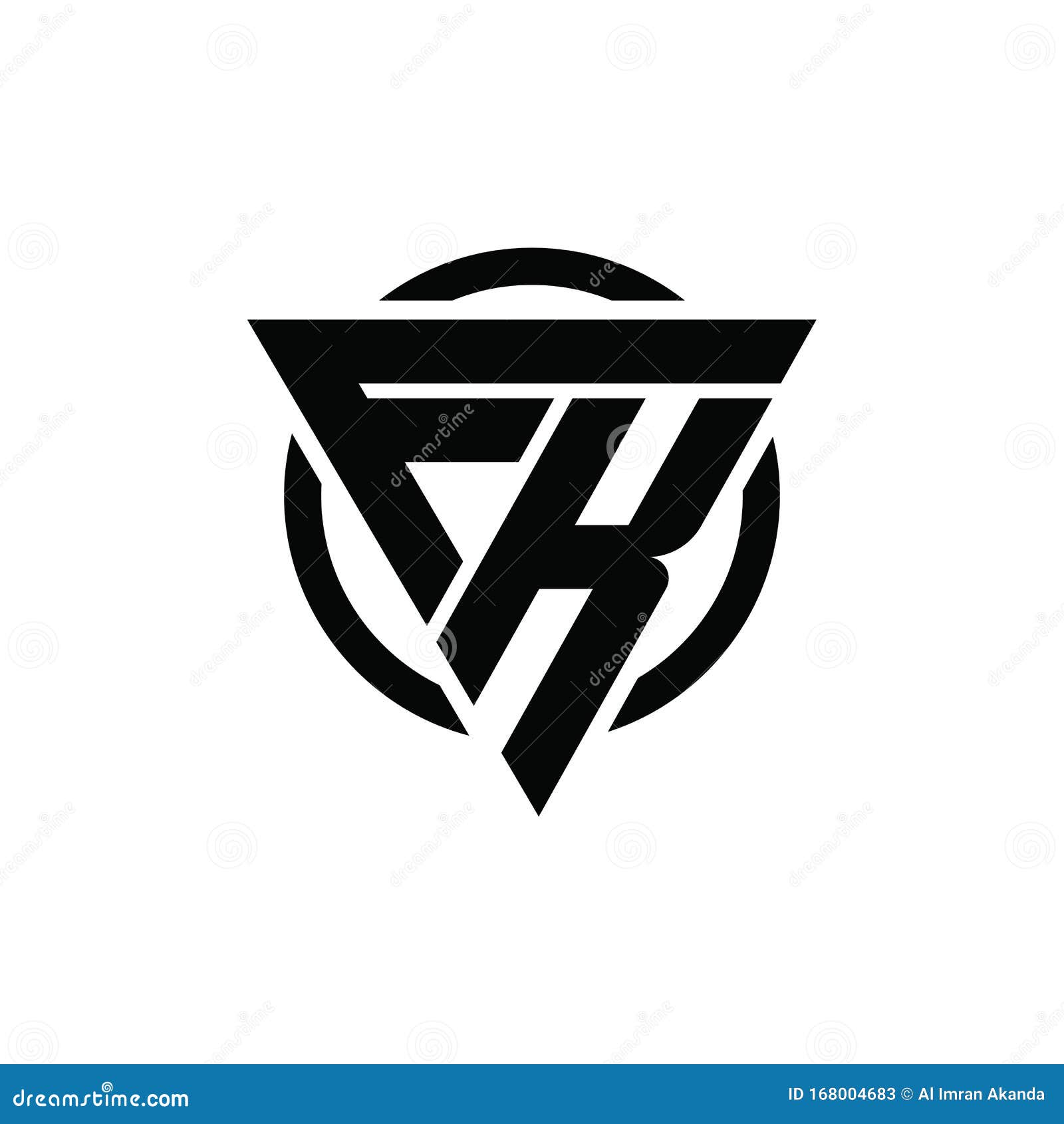 FK KF Triangle Logo Circle Monogram Design Vector Stock Vector ...