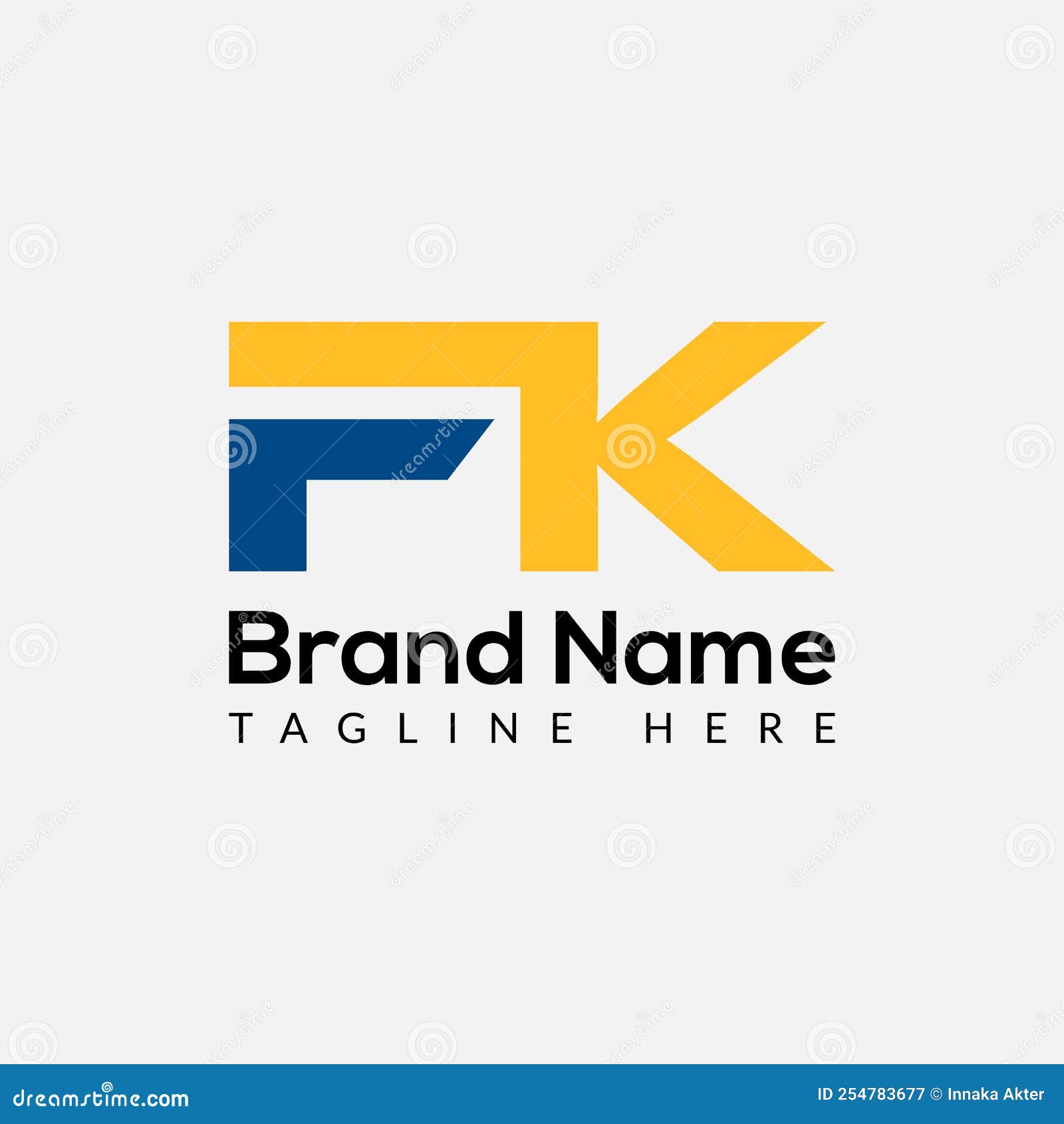 Abstract FK Letter Modern Initial Lettermarks Logo Design Stock Vector ...