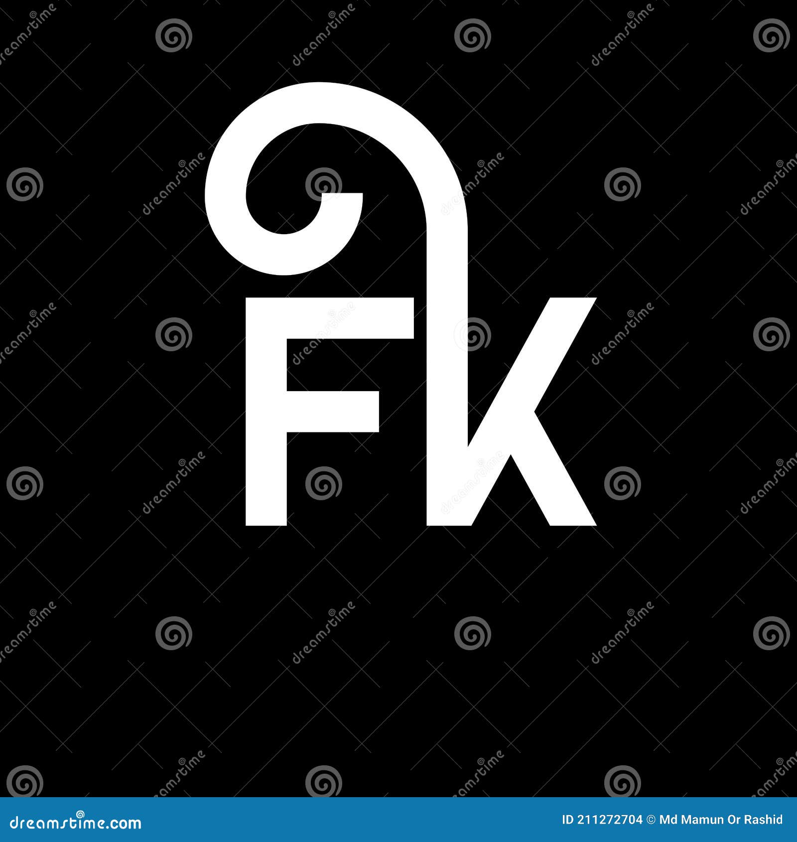 FK Letter Logo Design on Black Background. FK Creative Initials Letter ...