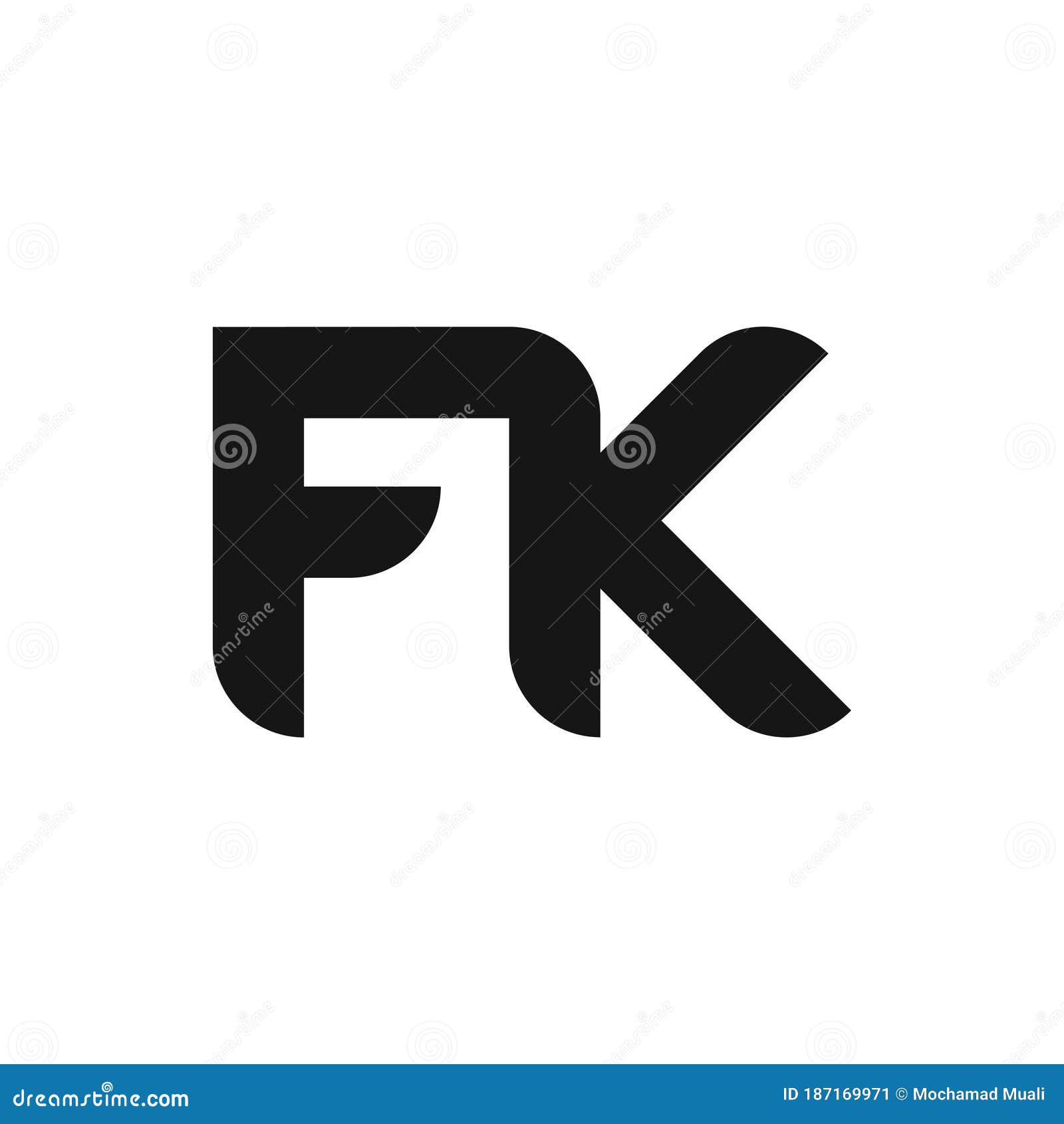 FK Letter Logo Design with Simple Style Stock Vector - Illustration of ...